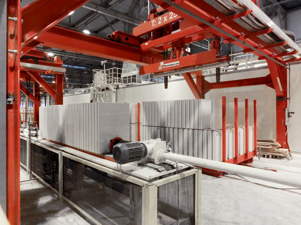 Production lines for gypsum blocks | Grenzebach